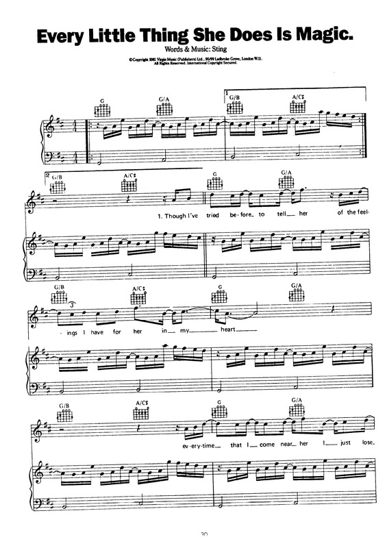 Super Partituras - Every Little Thing She Does Is Magic (The Police), com cifra