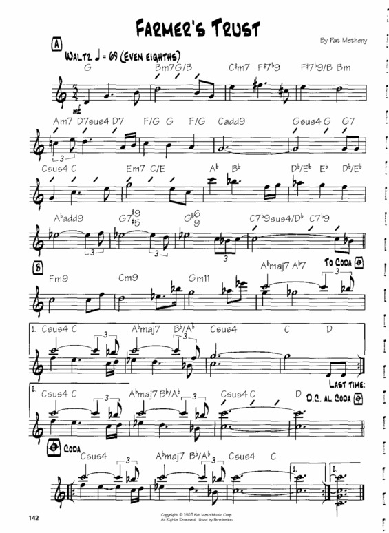 Super Partituras - Farmers Trust (Pat Metheny), com cifra
