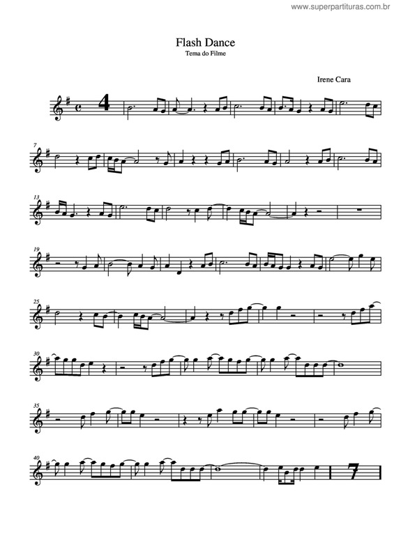 Super Partituras - Flash Dance v.3 (Irene Cara)