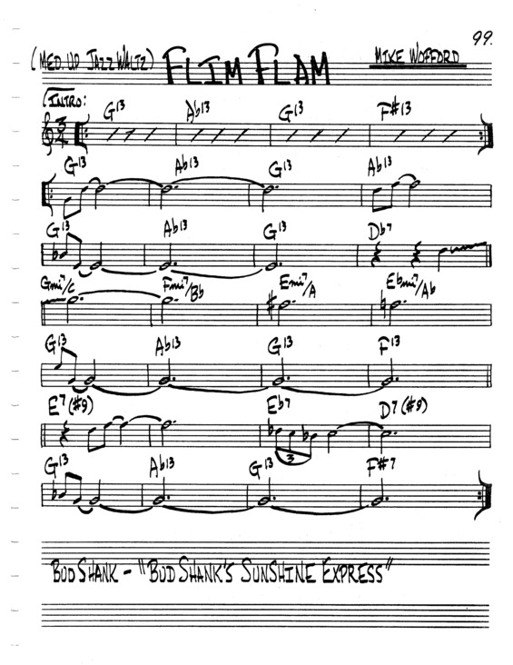 Super Partituras - Flim Flam v.7 (The Real Book Of Jazz), com cifra