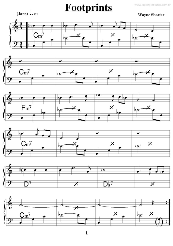 Super Partituras - Footprints (Wayne Shorter), com cifra