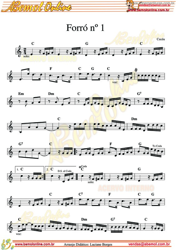 Super Partituras - Forró Nº 1 v.2 (Cecéu), com cifra