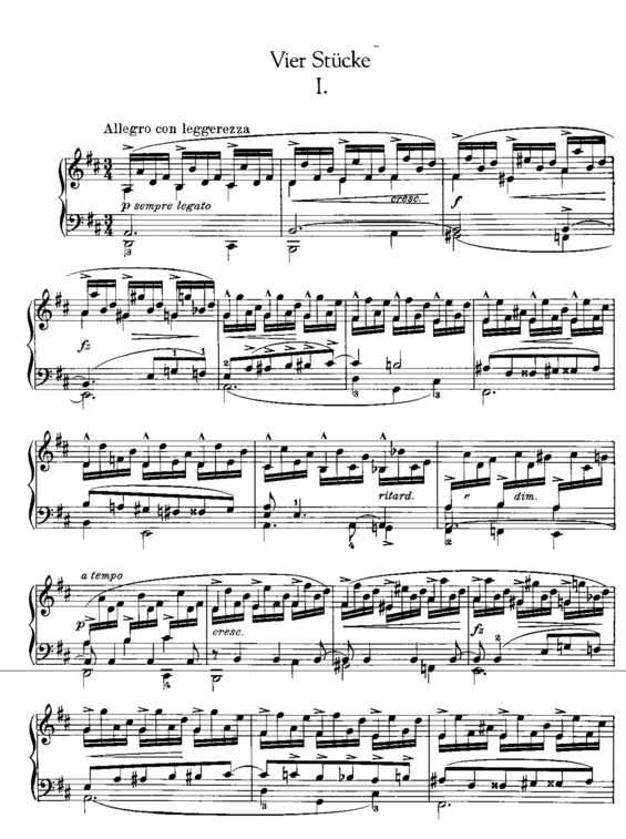Super Partituras - Four piano pieces (Edvard Hagerup Grieg)
