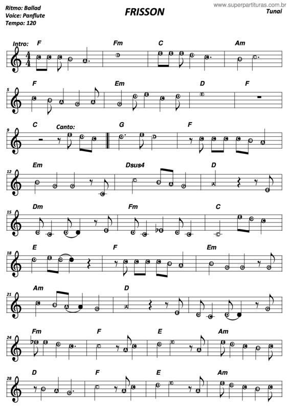 Super Partituras - Frisson v.4 (Tunai), com cifra