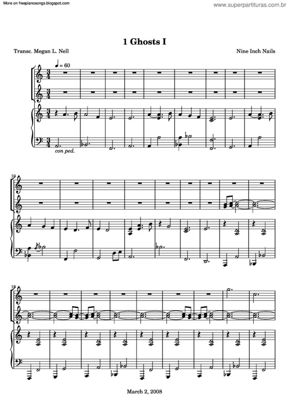 Super Partituras - Ghost1 (Nine Inch Nails)