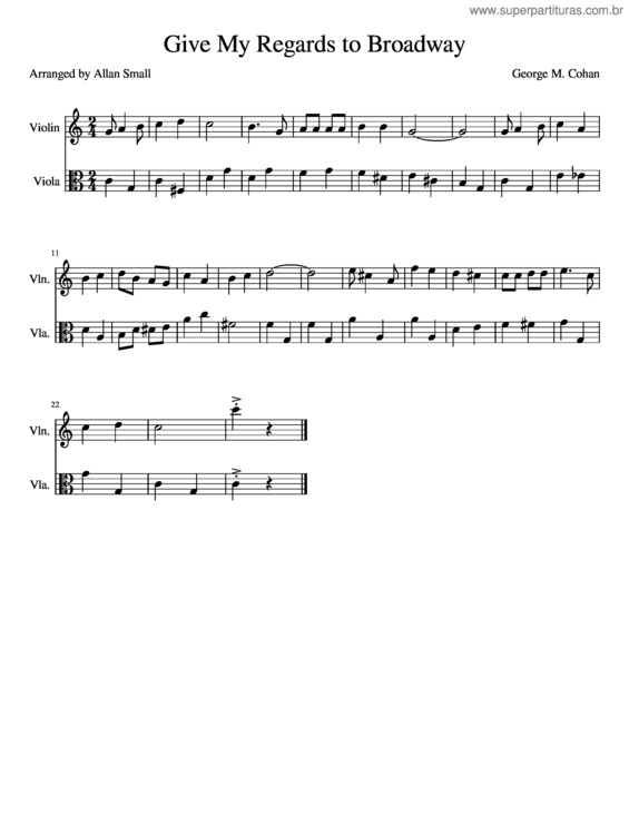 Super Partituras - Give My Regards To Broadway v.2 (George M. Cohan)