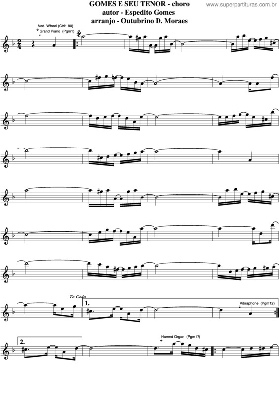 Super Partituras - Gomes E Seu Tenor v.2 (Espedito Gomes), com cifra