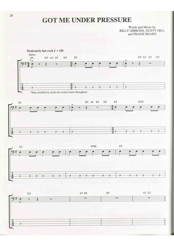 Super Partituras - Got Me Under Pressure v.4 (ZZ Top, Billy Gibbons ...