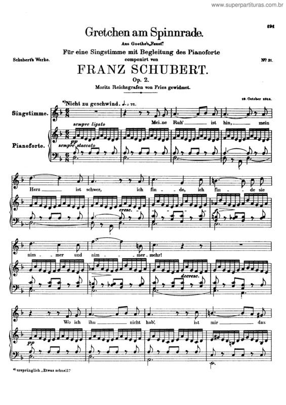 Super Partituras - Gretchen am Spinnrade (Franz Peter Schubert)