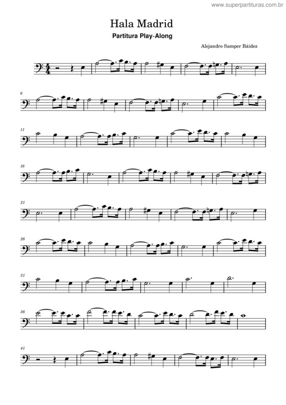 Super Partituras - Hala Madrid...Y Nada Más Hala Madrid (Desconhecido)