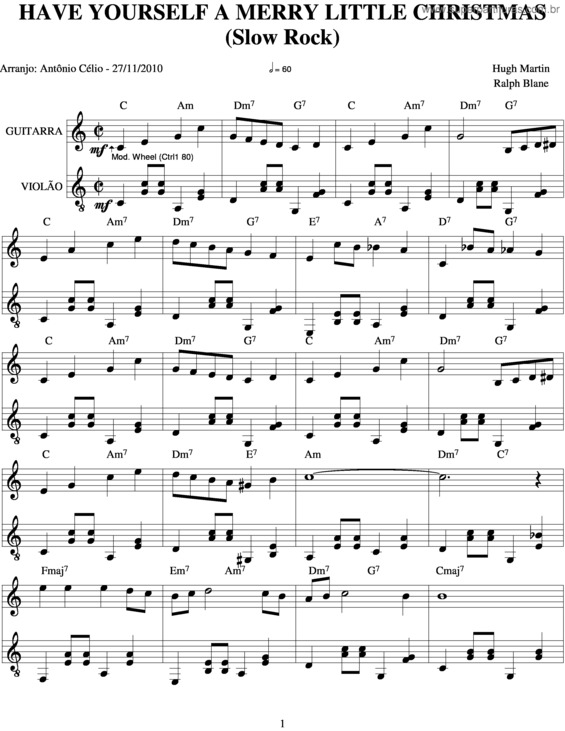Super Partituras - Have Yourself A Merry Little Chirstmas (Hugh Martin, Ralph Blane), com cifra
