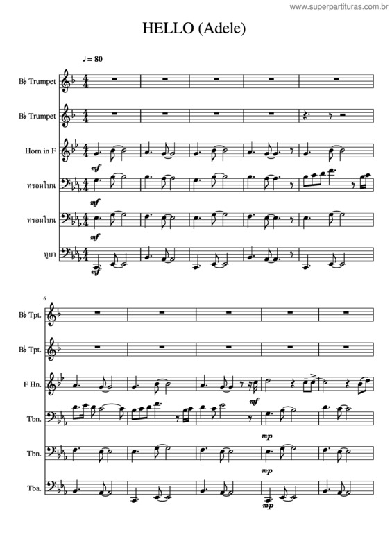 Super Partituras - Hello Adele Mr Band 3 1 (Desconhecido)