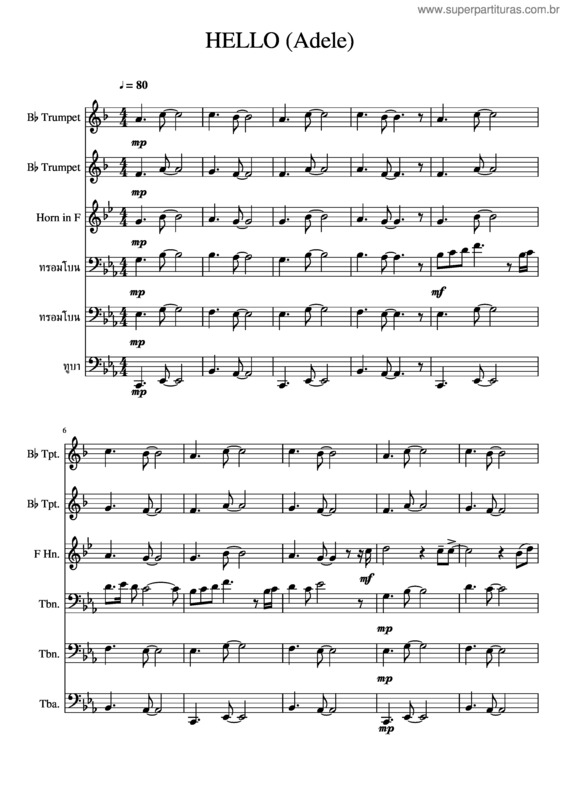 Super Partituras - Hello Adele Mr Band 3 3 (Desconhecido)