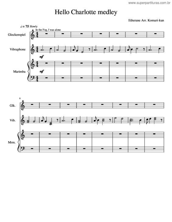 Super Partituras - Hello Charlotte Medley (Etherane)