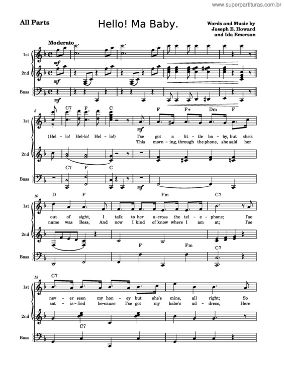 Super Partituras - Hello Ma Baby 6 (Joseph Howard)