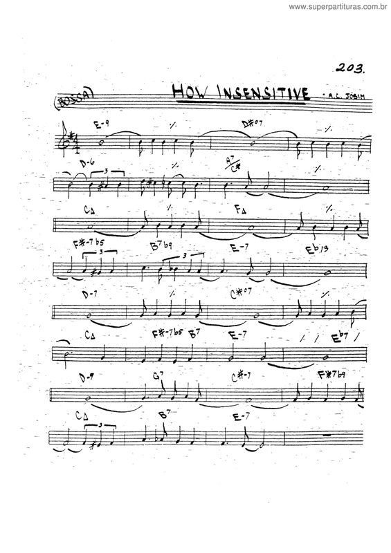 Super Partituras - How Insensitive v.4 (Tom Jobim), com cifra