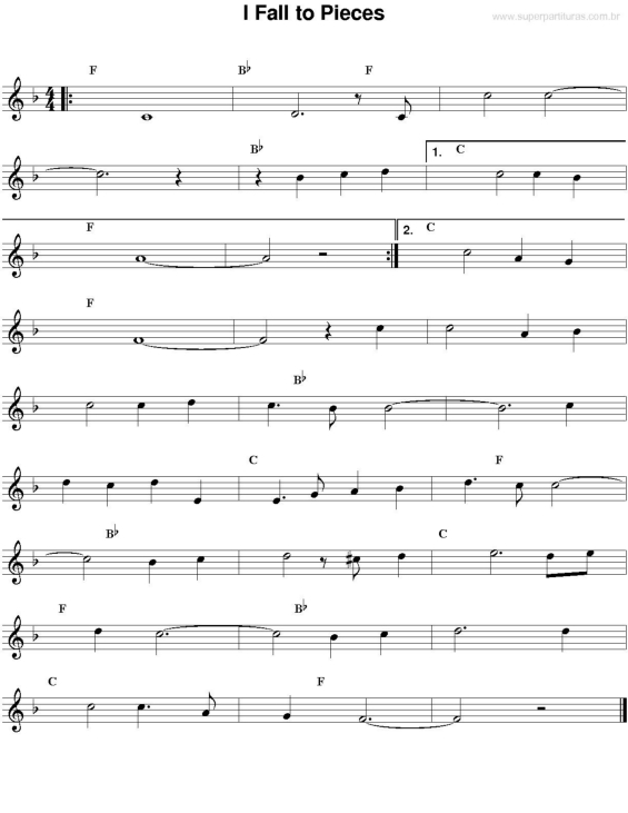 Super Partituras - I Fall to Pieces (Patsy Cline), com cifra