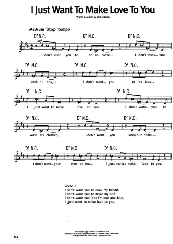 Super Partituras - I Just Want To Make Love To You (The Real Book Of ...