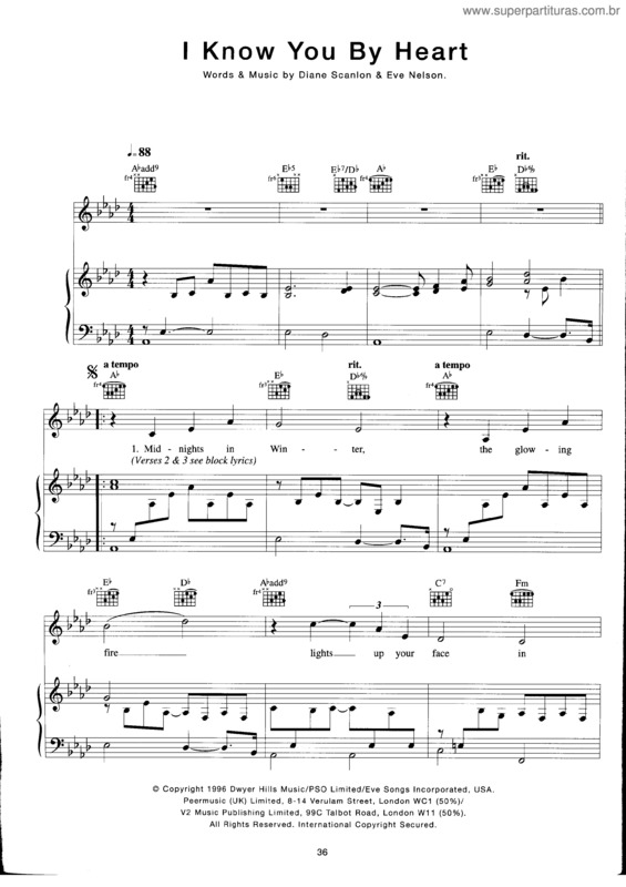 Super Partituras - I Know You By Heart (Eva Cassidy), com cifra