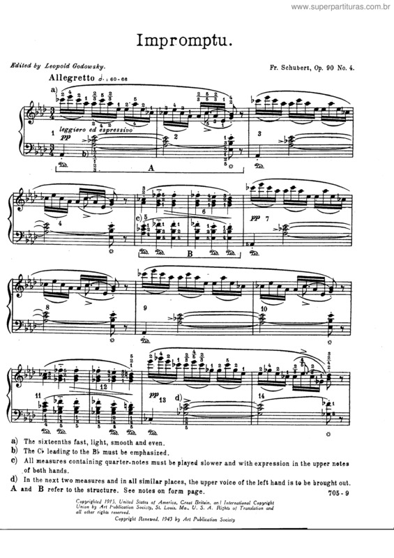 Super Partituras - Impromptu No. 4 (Franz Peter Schubert)