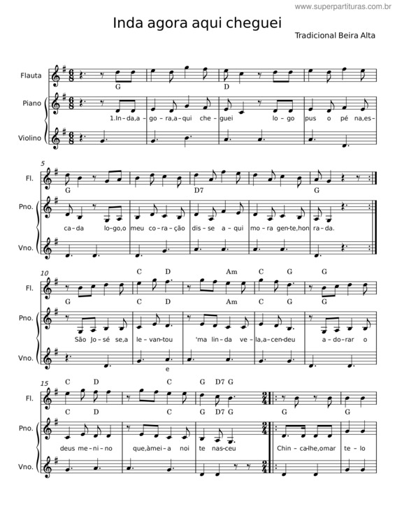 Super Partituras - Inda Agora Aqui Cheguei (Desconhecido)