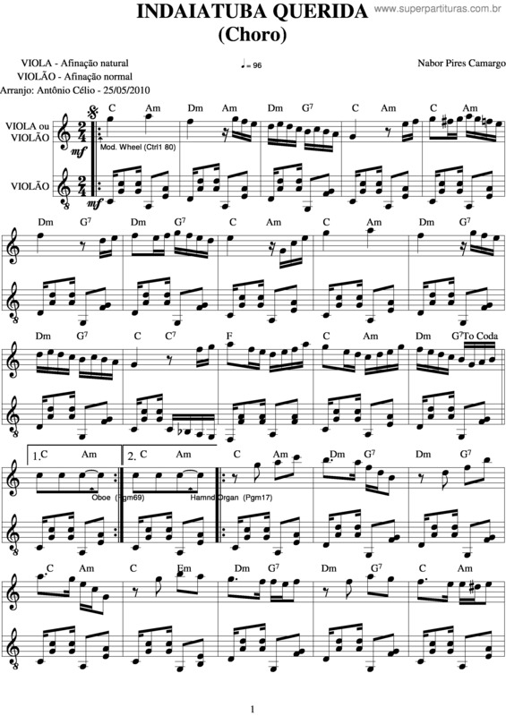 Super Partituras - Indaiatuba Querida v.3 (Nabor Pires Camargo), com cifra