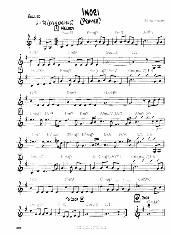 Super Partituras - Inori (Prayer) (Pat Metheny), com cifra