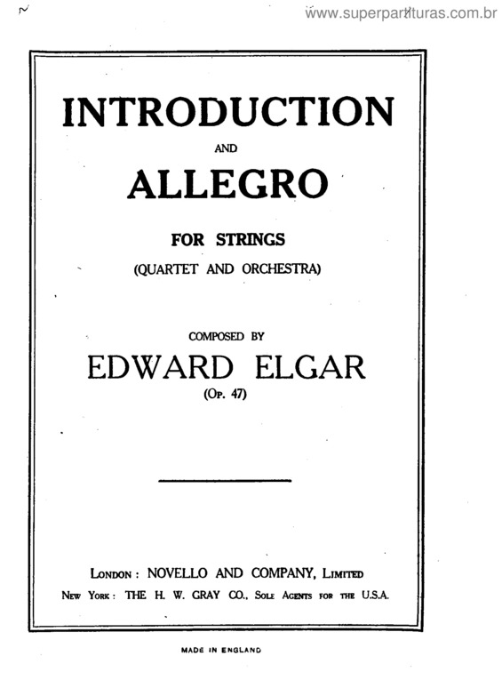 Super Partituras - Introduction and Allegro (Sir Edward William Elgar)