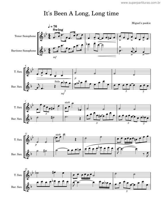 Super Partituras - It`S Been A Long, Long Time – Harry James It`S Been ...