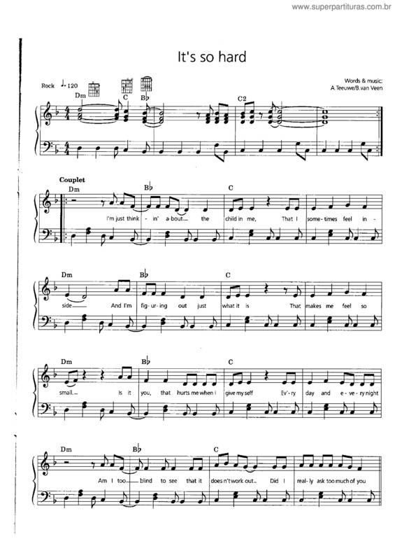 Super Partituras - It`s So Hard v.2 (Anouk), com cifra