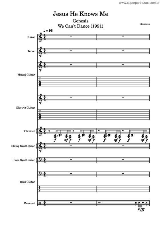 Super Partituras - Jesus He Knows Me (Genesis)