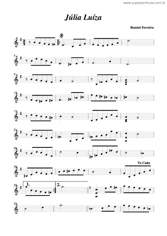 Super Partituras - Júlia Luíza (Rossini Ferreira), com cifra