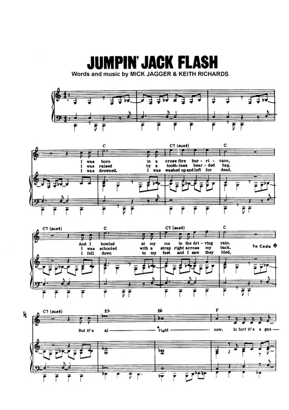 Super Partituras - Jumpin´ Jack Flash (The Rolling Stones), com cifra