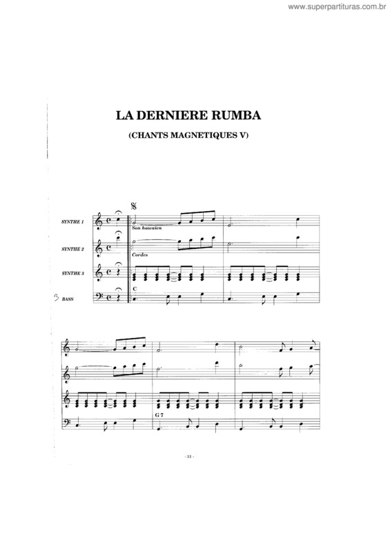Super Partituras - La Derniere Rumba (Jean Michel Jarre), com cifra