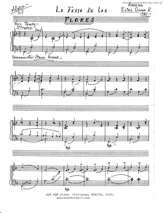 Super Partituras - La Feria De Las Flores (Tito Guízar), com cifra