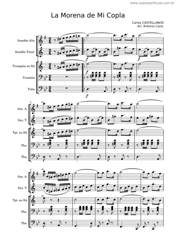 Super Partituras - La Morena De Mi Copla (Carlos Castellano Gómez)