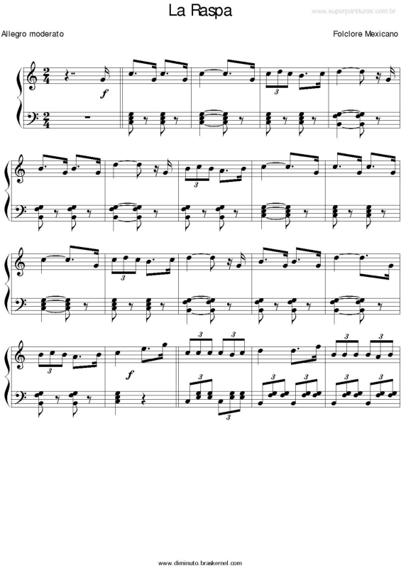 Super Partituras - La Raspa (Folclore Mexicano) ((Desconhecido))