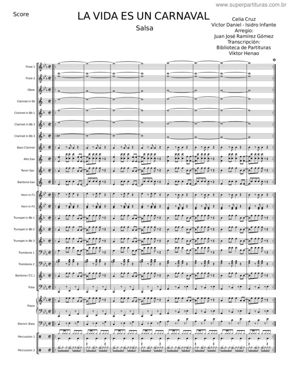 Super Partituras - La Vida Es Un Carnaval v.16 (Célia Cruz)