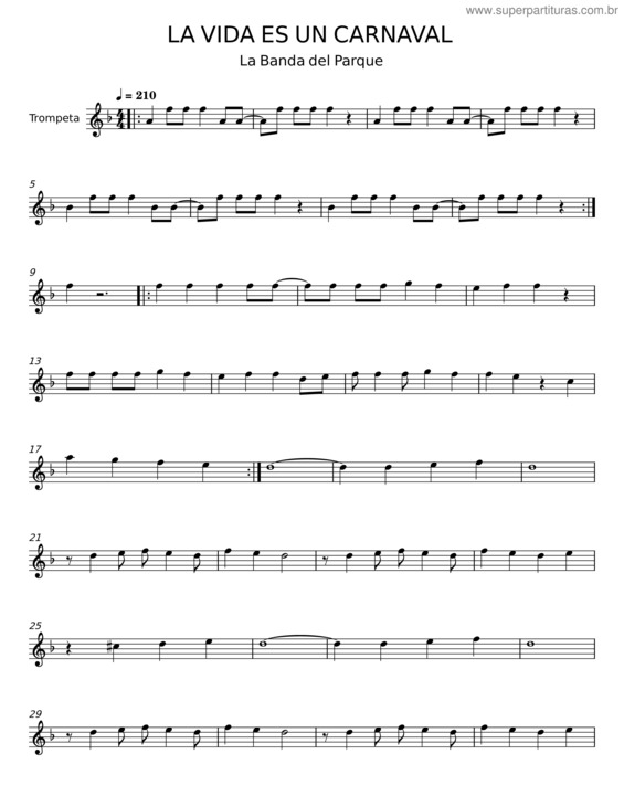 Super Partituras - La Vida Es Un Carnaval v.30 (Célia Cruz, Celina Cruz)