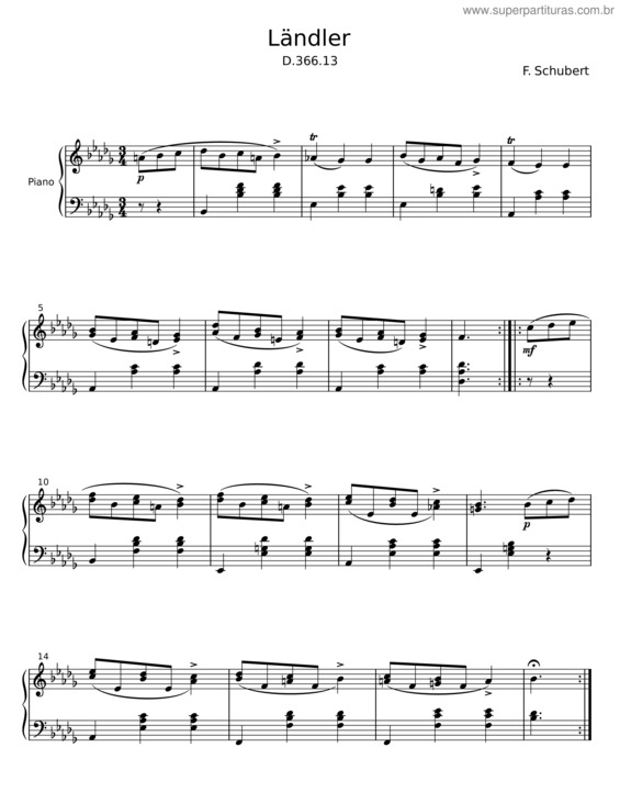 Super Partituras - Laendler D 814 N1. Quartet – F Schubert v.2 (F Schubert)