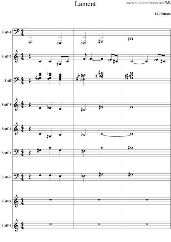 Super Partituras - Lament (J. J. Johnson), com cifra