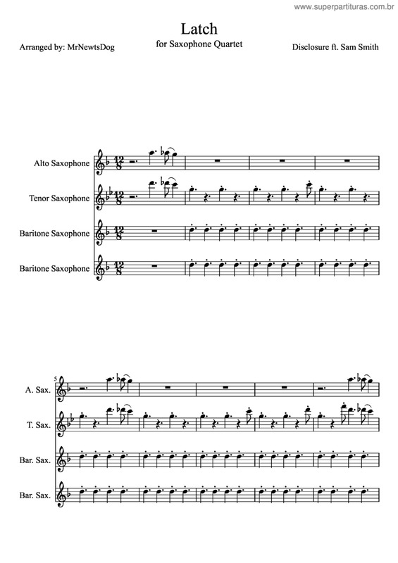 Super Partituras - Latch (Sam Smith, Disclosure)