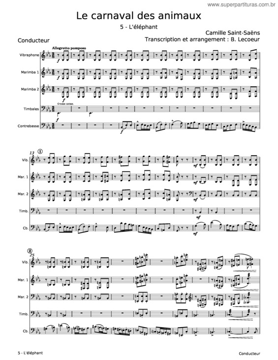 Super Partituras - Le Carnaval Des Animaux v.13 (Camille Saint-Saëns)