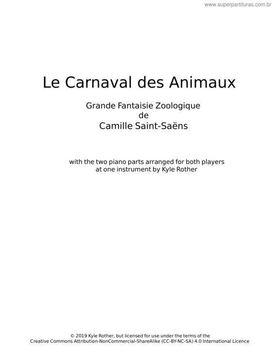 Super Partituras - Le Carnaval Des Animaux v.9 (Camille Saint-Saëns)