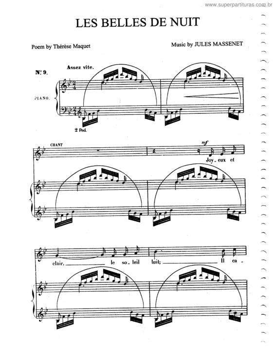Super Partituras - Les belles de nuit (Jules Massenet)