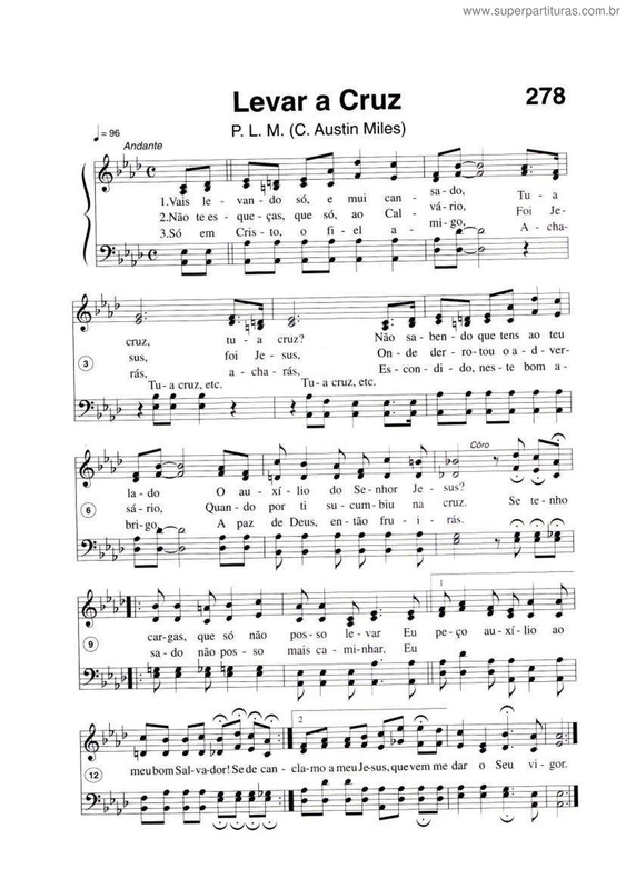 Super Partituras - Levar A Cruz (Harpa Cristã)