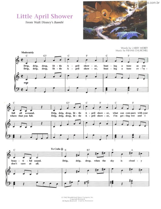 Super Partituras - Little April Shower (Disney), com cifra