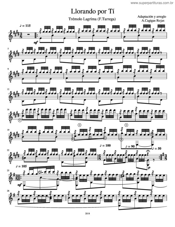 Super Partituras - Llorando Por Tí (Desconhecido)