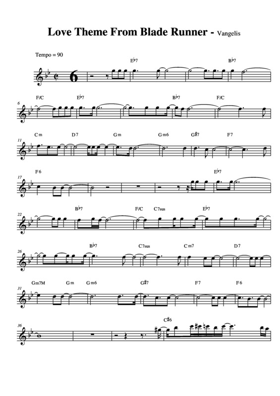 Super Partituras - Love´s Theme From Blade Runner (Vangelis)