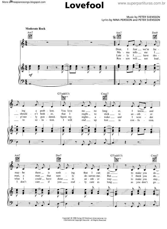 Super Partituras - Lovefool v.3 (The Cardigans)